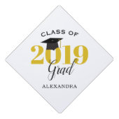 Class of 2019 Grad | Gold and Black Graduation Cap Topper | Zazzle
