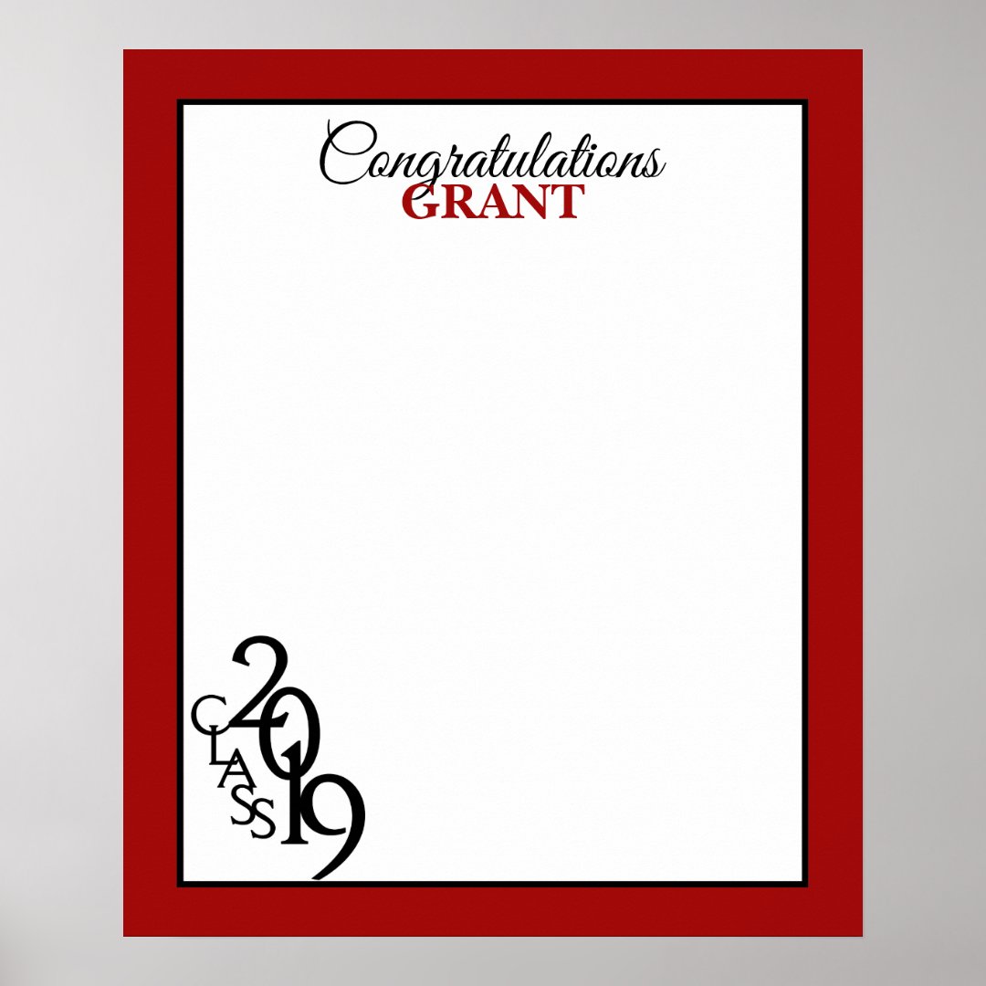 Class of 2019 Graduation Autograph Keepsake Red Poster | Zazzle