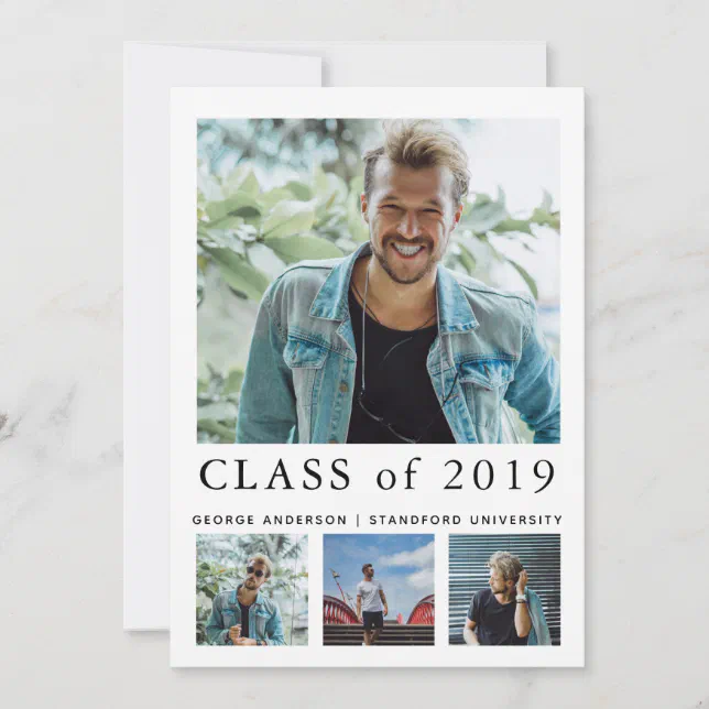 Class of 2019 minimalist graduation photo holiday card | Zazzle