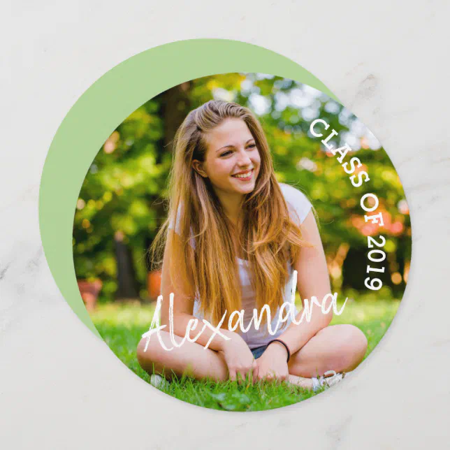 Class of 2019, Photo Graduation Party, Round Invitation | Zazzle