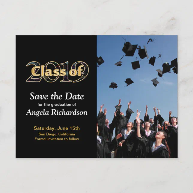 Class of 2019 Save the Date Graduation Photo Invitation Postcard | Zazzle