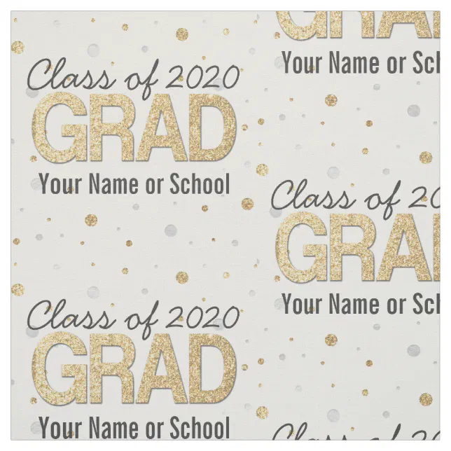 Class of 2020 Confetti Graduation Party Custom Fabric | Zazzle