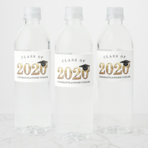 Class of 2020 Congratulations Graduation Water Bottle Label | Zazzle