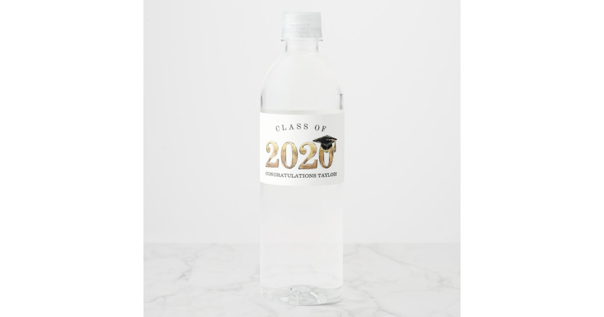 Class of 2020 Congratulations Graduation Water Bottle Label | Zazzle