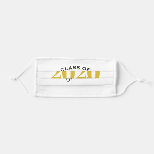 Class of 2020 Graduate | Modern Gold and Black Adult Cloth Face Mask ...