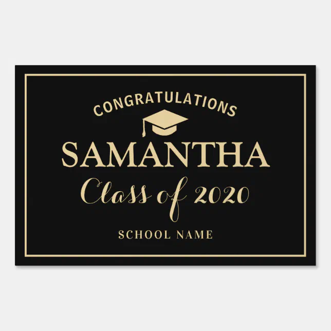 Class of 2020 Graduation Black Sunlight Sign | Zazzle