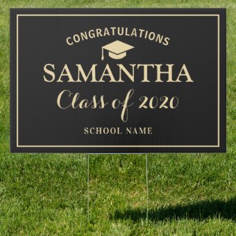 Class of 2020 Graduation Black Sunlight Sign | Zazzle