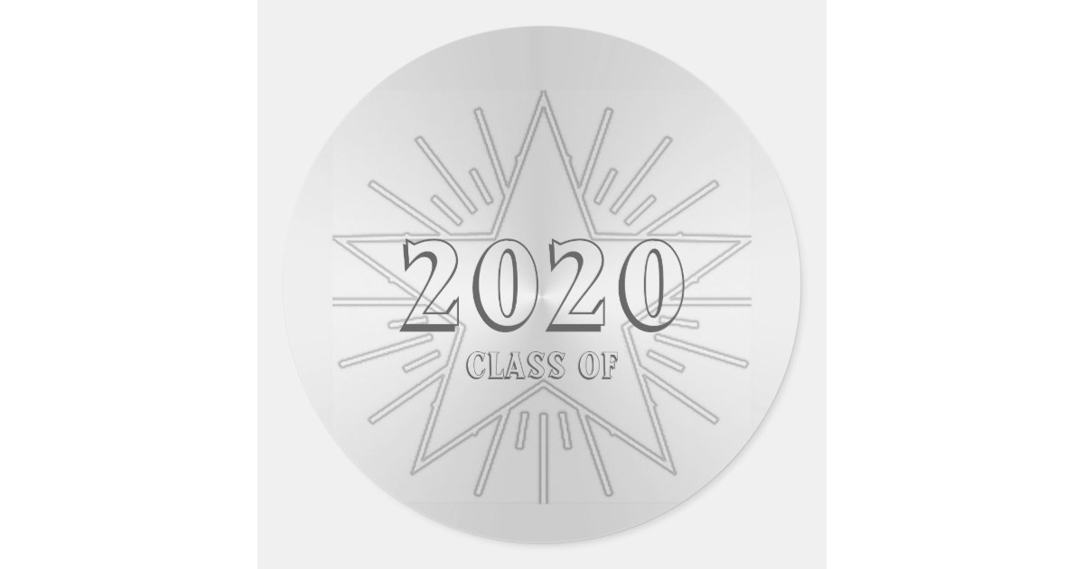 Class of 2020 Graduation Day by Janz Silver Star Classic Round Sticker ...