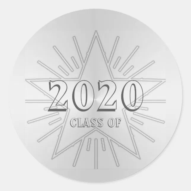 Class of 2020 Graduation Day by Janz Silver Star Classic Round Sticker ...