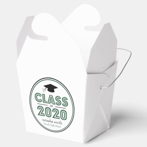 Class Of 2020 Graduation Favor Boxes (Emerald) | Zazzle