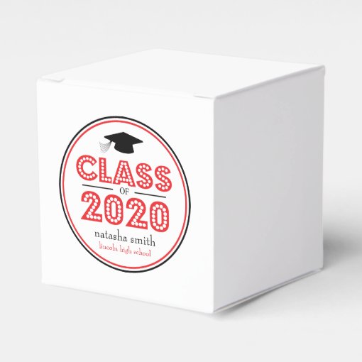 Class Of 2020 Graduation Favor Boxes (Red) | Zazzle