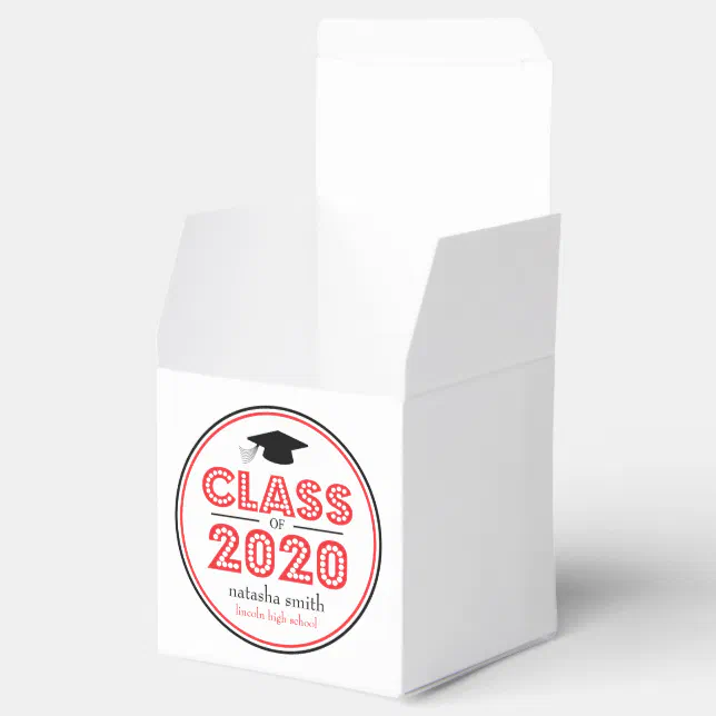 Class Of 2020 Graduation Favor Boxes (Red) | Zazzle