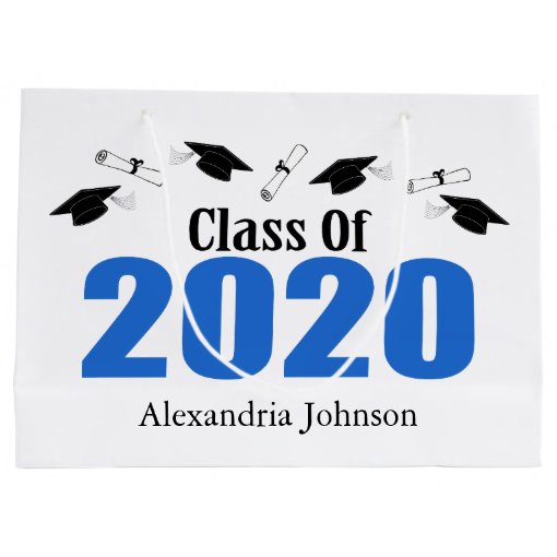 Class Of 2020 Graduation Gift Bag (Blue Caps) | Zazzle