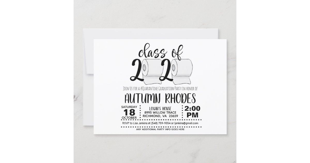 Class of 2020 Graduation Invitation - Funny TP | Zazzle
