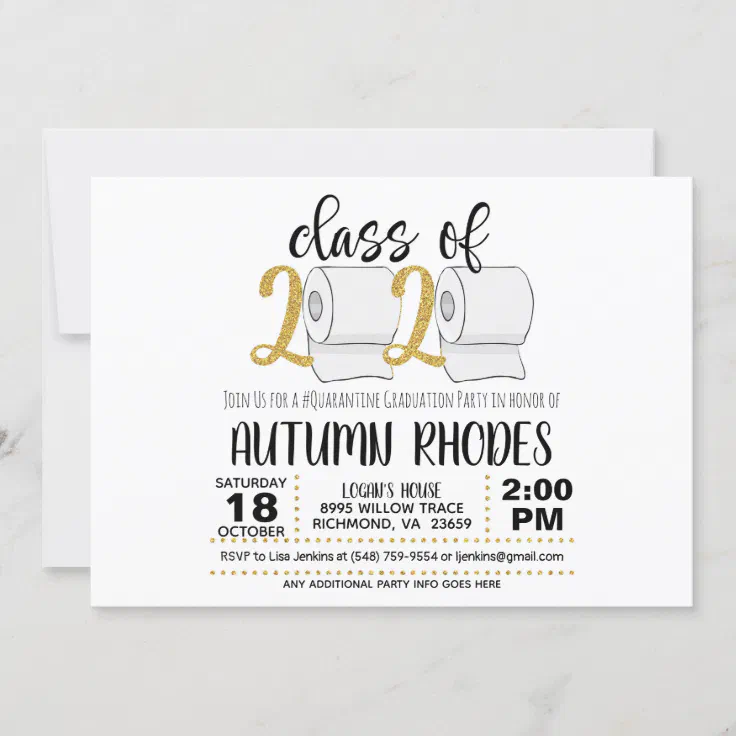 Class of 2020 Graduation Invitation - Funny TP GG | Zazzle