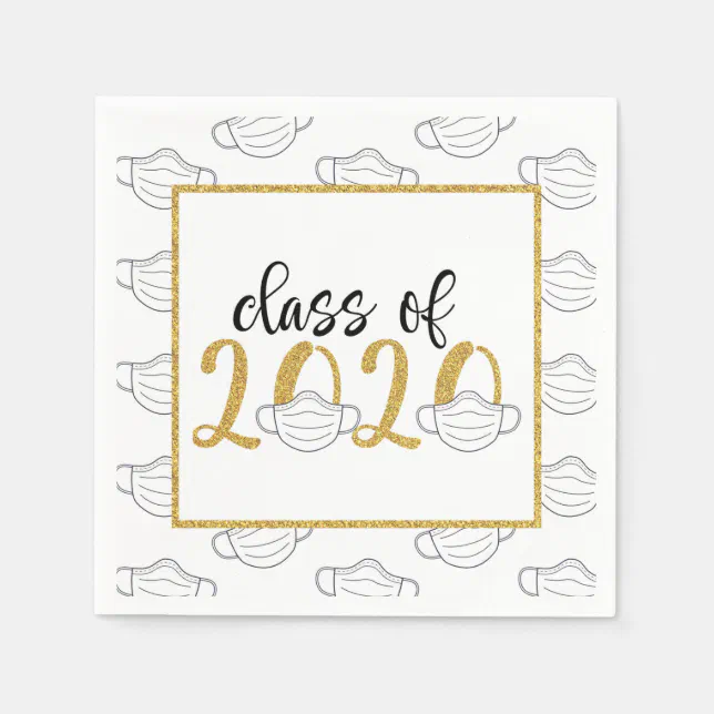 Class of 2020 Graduation Napkin - Face Mask GG | Zazzle