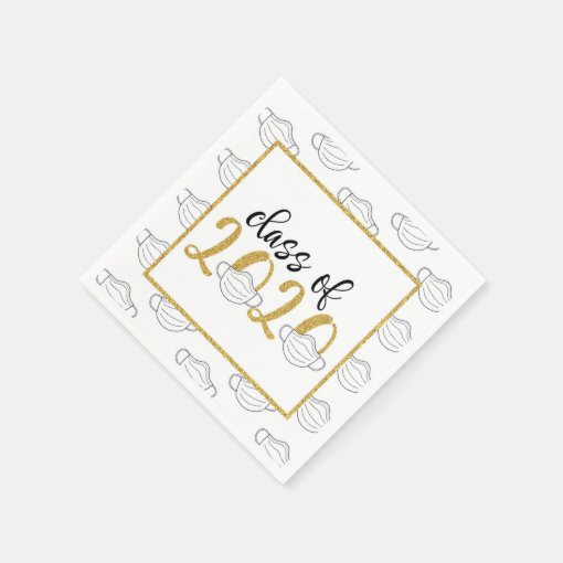 Class of 2020 Graduation Napkin - Face Mask GG | Zazzle