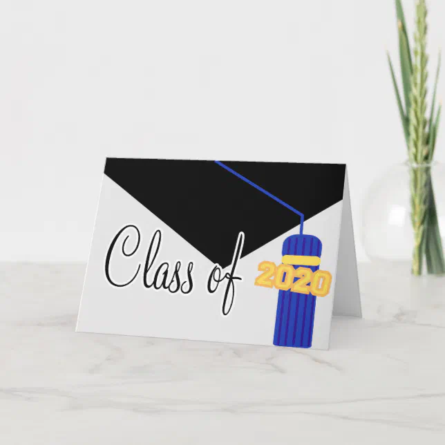 Class Of 2020 Graduation Tassel Card (Blue) | Zazzle