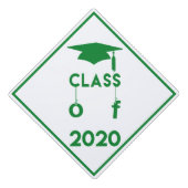 Class of 2020 - Green and White Graduation Graduation Cap Topper | Zazzle