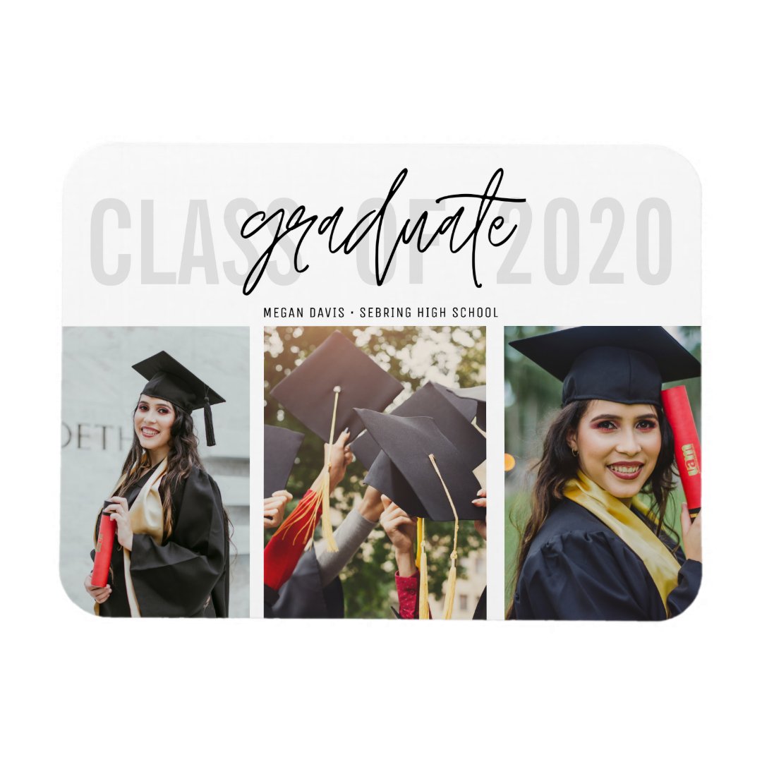 Class of 2020 High School Graduation Photo Magnet | Zazzle