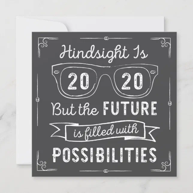 Class of 2020 Hindsight 2020 No Photo Graduation Invitation | Zazzle