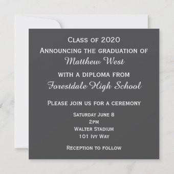 Class of 2020 Hindsight 2020 No Photo Graduation Invitation | Zazzle