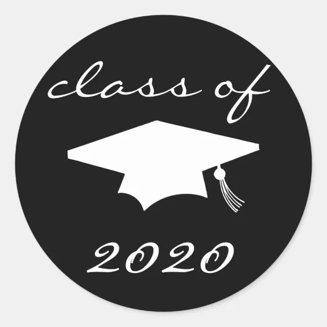 Class Of 2020 Label (Black Graduation Cap) | Zazzle