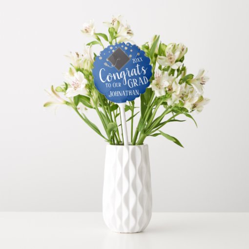 Class of 2020 Name and School blue Balloon | Zazzle