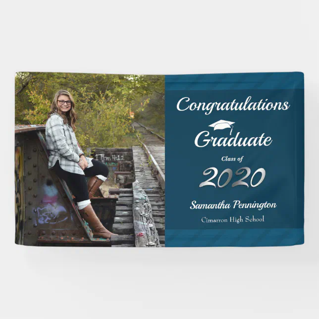 Class of 2020 One Photo Graduation Party Banner | Zazzle