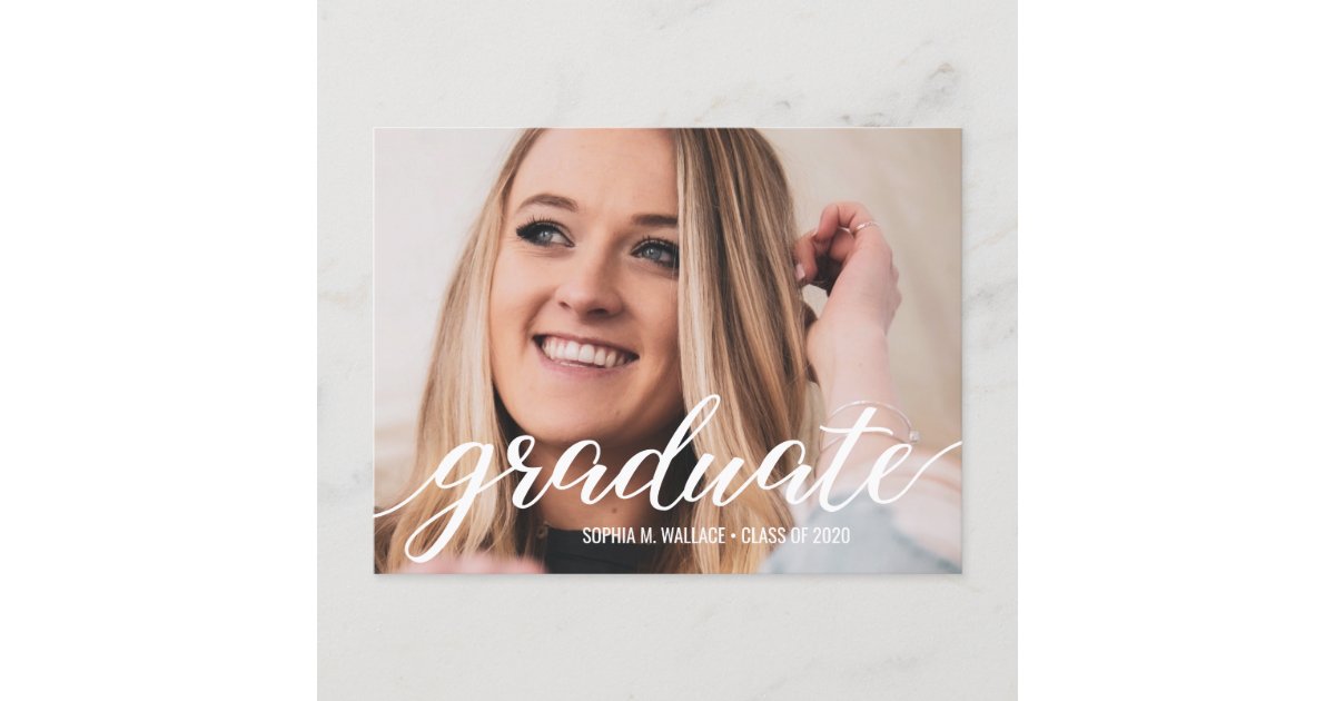 Class of 2020 Photo High School Graduation Announcement Postcard | Zazzle
