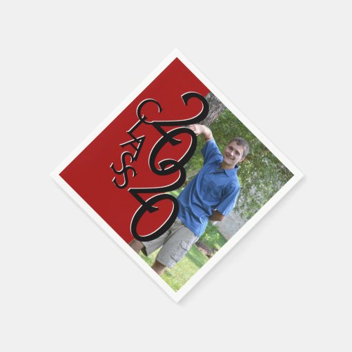 Class of 2020 Red Grad Photo Napkins | Zazzle