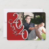 Class of 2020 Red Photo Graduation Invitation | Zazzle