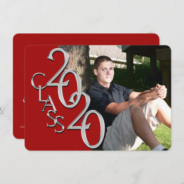 Class of 2020 Red Photo Graduation Invitation | Zazzle