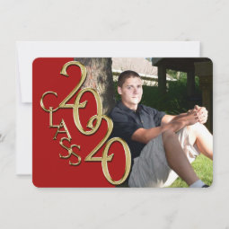 Class of 2020 Red Photo Graduation Invitation | Zazzle