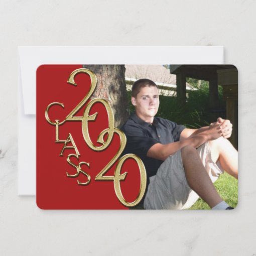 Class of 2020 Red Photo Graduation Invitation | Zazzle
