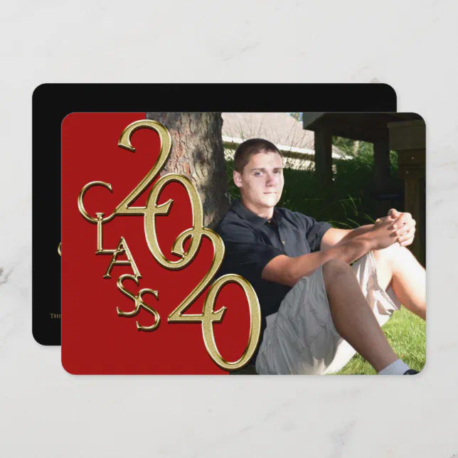 Class of 2020 Red Photo Graduation Invitation | Zazzle