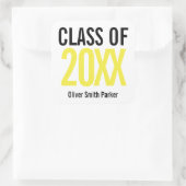 Class of 2020 Yellow Bold Personalized Graduation Square Sticker | Zazzle