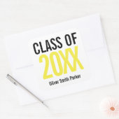 Class of 2020 Yellow Bold Personalized Graduation Square Sticker | Zazzle