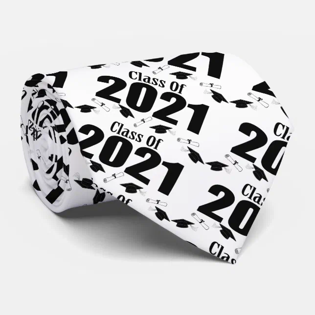 Class Of 2021 Caps And Diplomas (Black) Neck Tie | Zazzle