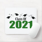 Class Of 2021 Caps And Diplomas (Green) Mouse Pad | Zazzle