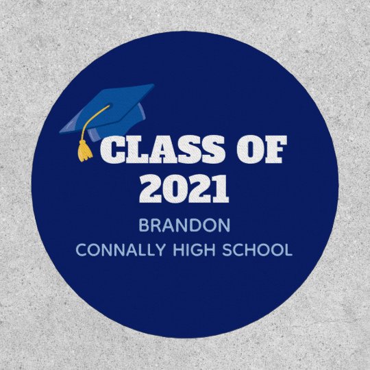 Class of 2021 Custom Graduation Blue Patch | Zazzle.com