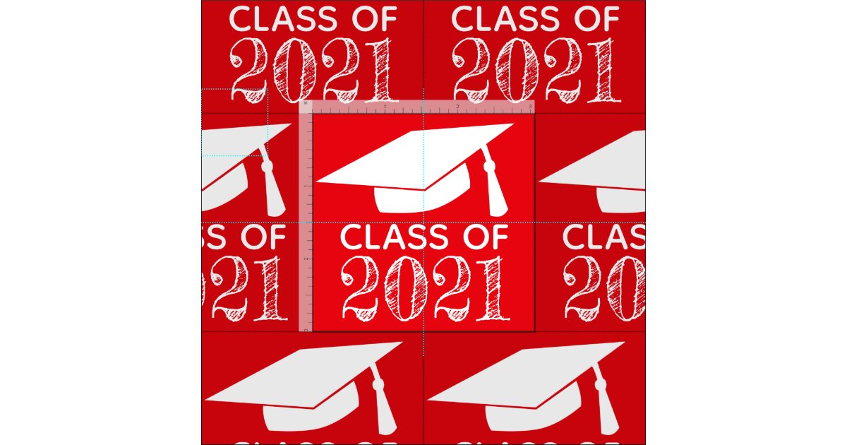 Class of 2021 Graduation Cap Red or Choose Color Fabric | Zazzle