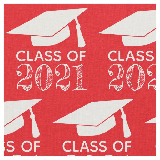Class of 2021 Graduation Cap Red or Choose Color Fabric | Zazzle