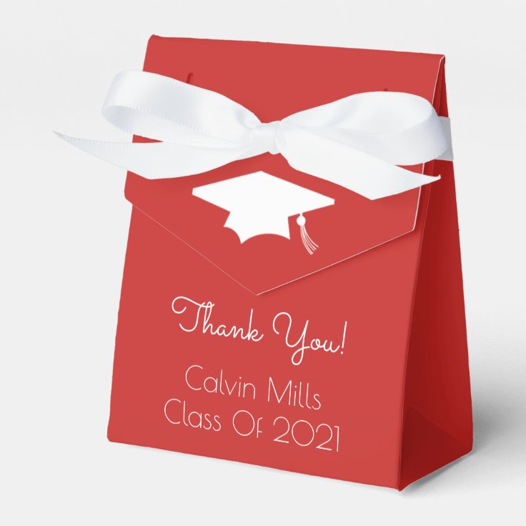 Class Of 2021 Graduation Favor Boxes (Red) | Zazzle