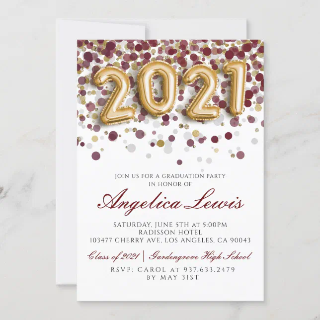 Class of 2021 Graduation Party Invitation | Zazzle