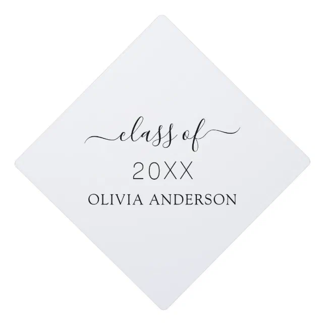Class of 2022 Black White Simple Graduate Graduation Cap Topper | Zazzle