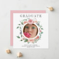 Class of 2022 Blush Pink Floral Photo Graduation Announcement | Zazzle
