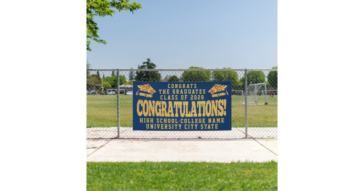 CLASS OF 2022 Custom School Graduation Ceremony Banner | Zazzle