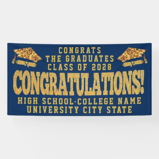 CLASS OF 2022 Custom School Graduation Ceremony Banner | Zazzle