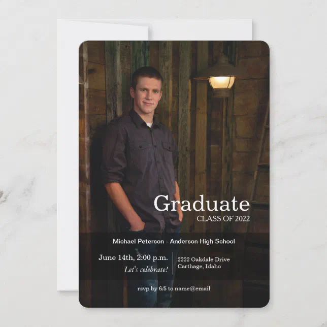 Class of 2022 Four Photo Graduation Party Invitation | Zazzle